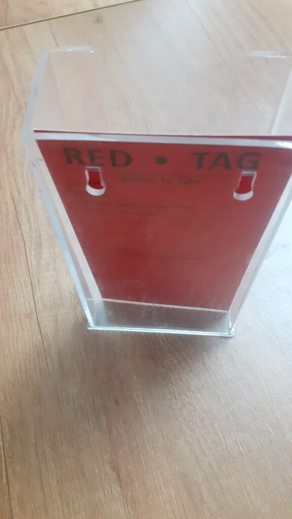 Red Tag Holder Display Acrylic , 6" X 3.25" , Wall Mount - Breval ...