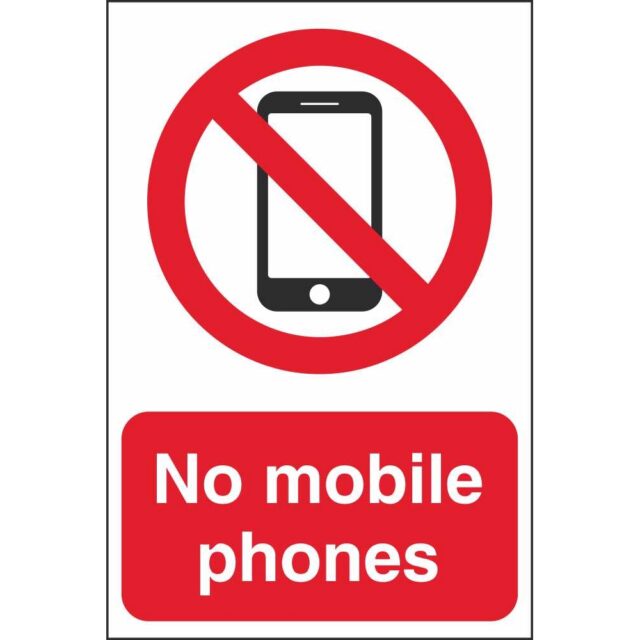 Breavlco “NO MOBILE PHONE” Sign Board – A4 Size