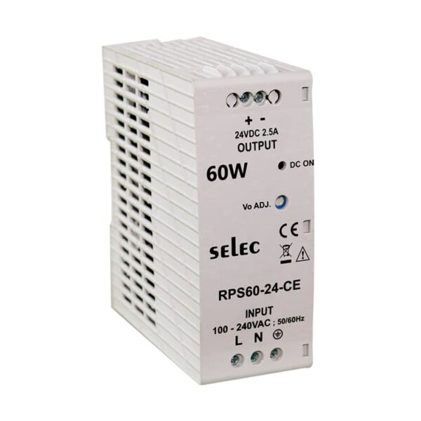 Selec Make 60W, 24V/2.5A DIN rail mounted Power Supply in Plastic ...