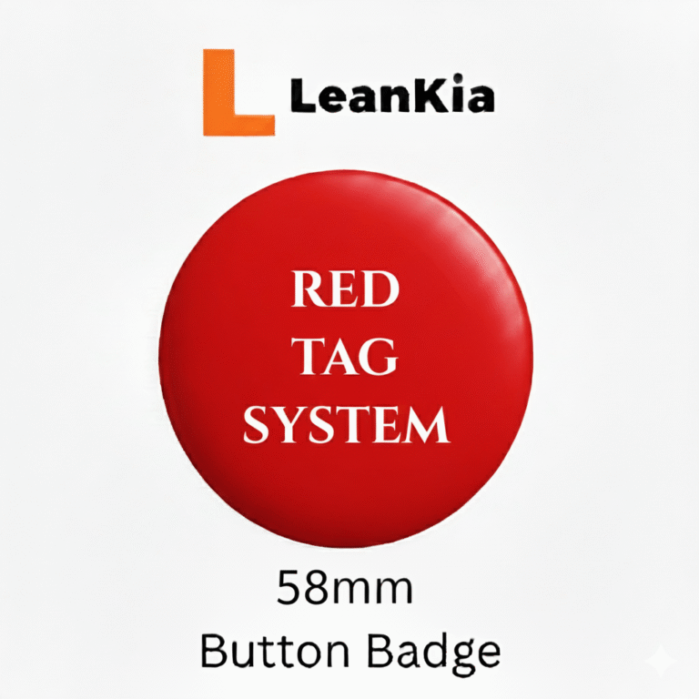 Red Tag System 58mm Badge – Lean 5S Sorting Badge